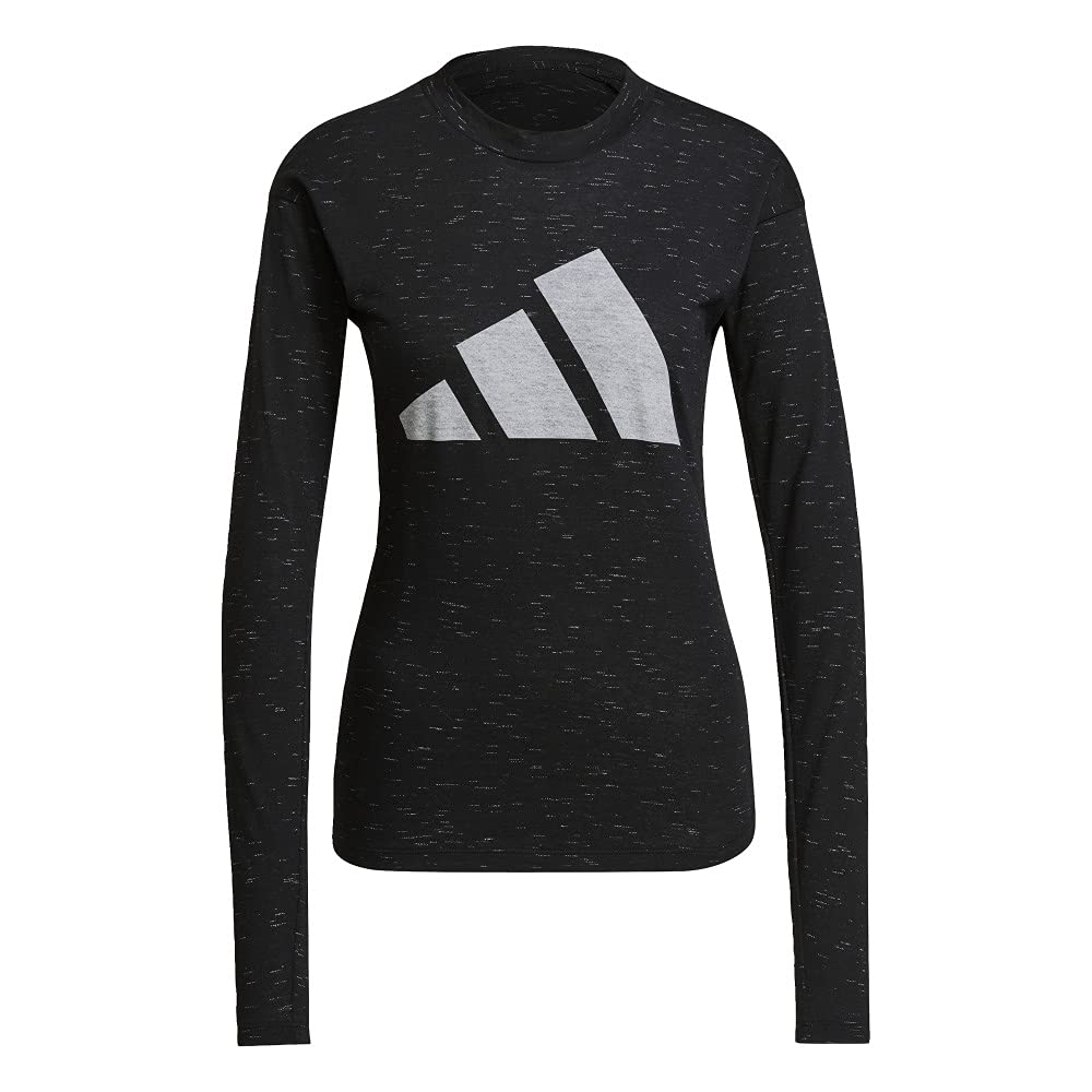 adidas Women's Sportswear Winners 2.0 Long Sleeve, Black Melange, Large