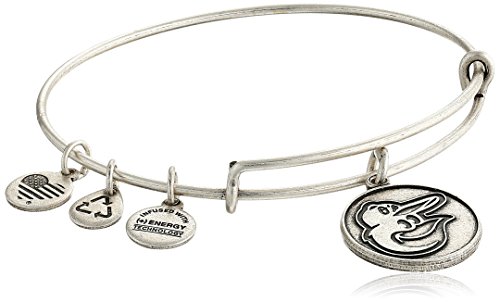 Alex and Ani Baltimore Orioles Cap Logo Expandable Rafaelian Silver Bangle Bracelet