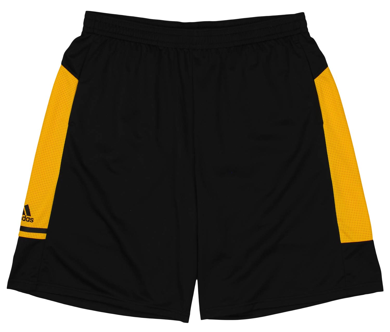 adidas Game Built Player Climalite Short with Pockets, Black- Collegiate Gold X-Large