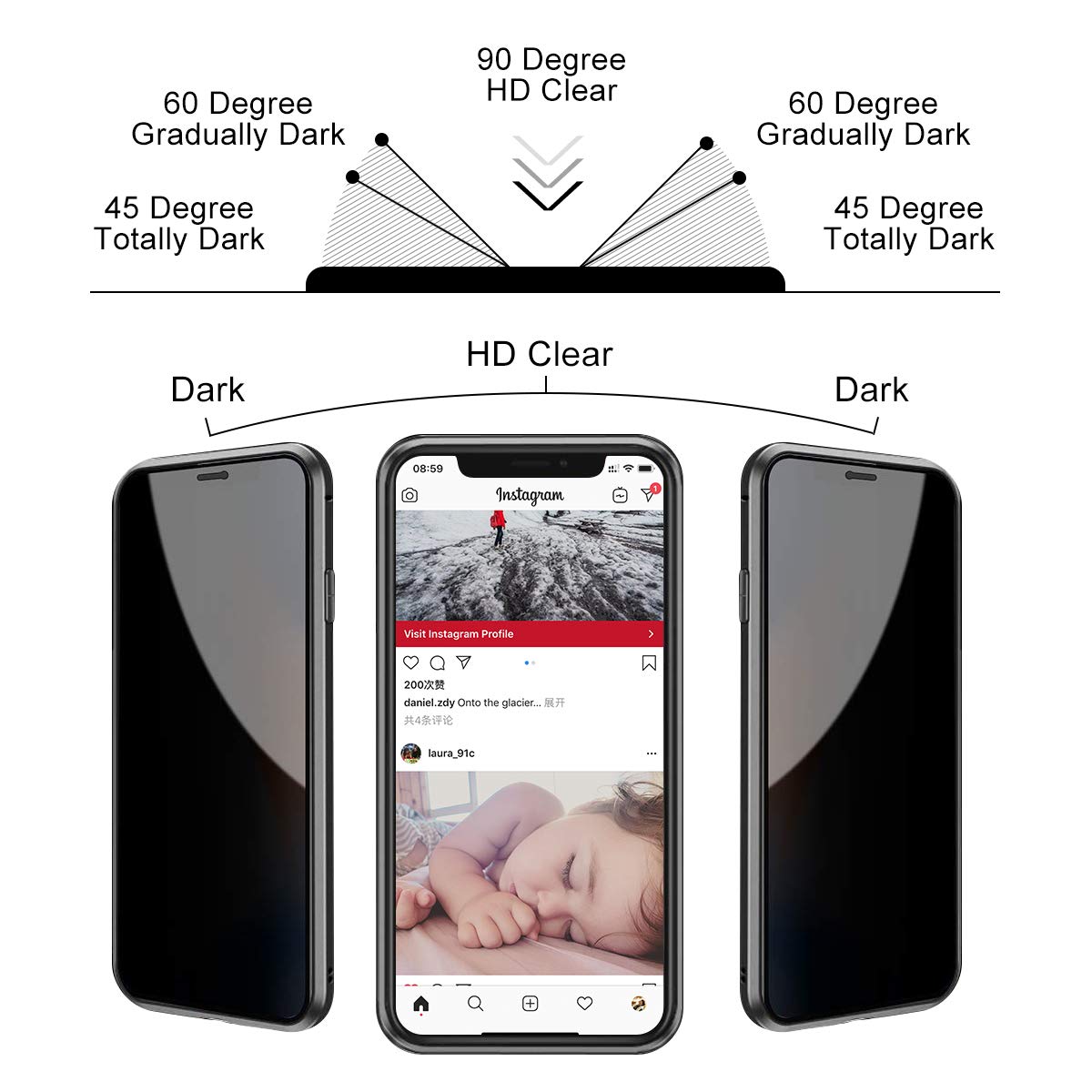Anti-peep Magnetic Case for iPhone XR,Anti Peeping Magnetic Adsorption Double-Sided Privacy Screen Protector Clear Back Metal Bumper Antipeep Anti-Spy Phone Cases Cover for iPhone XR-Black