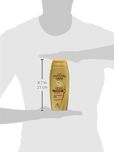Manzanilla Grisi Gold Extract Lightening Shampoo, Extra lightening and glowing effect hair, with Chamomile Flower Extract and Turmeric 13.50 Fl Oz