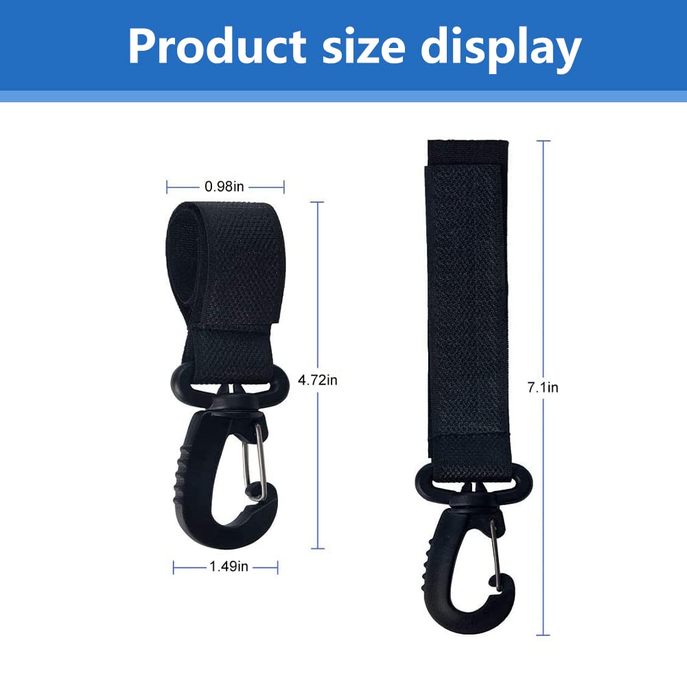 Baby Stroller Hooks, Stroller Hooks for Hanging Diaper Bags, 360° Rotatable Multipurpose Hooks for Grocery Shopping Bags, Easy to Attach Stroller Clips for Bags, 2PCS