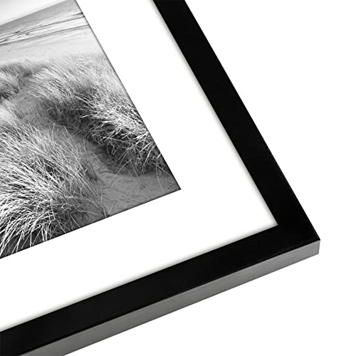 Americanflat 8x10 Picture Frame with Polished Plexiglass - Set of 5 - Use as 5x7 Frame with Mat or 8x10 Frame Without Mat - Galleria Collection - Gallery Frames for Tabletop and Wall Display - Black