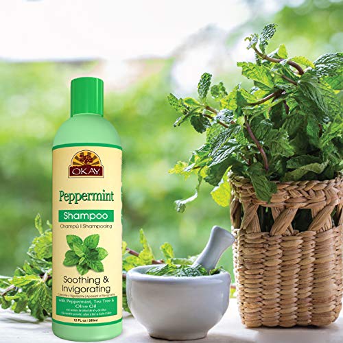 OKAY PEPPERMINT Soothing and Invigorating SHAMPOO 12oz / 355ml