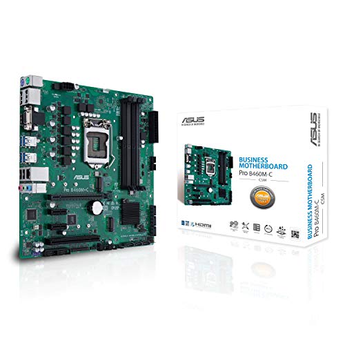 ASUS PRO B460M-C/CSM LGA1200 (Intel® 10th Gen) uATX Commercial Motherboard (Dual M.2, Intel LAN, 2X DisplayPorts, 4K @ 60Hz, LPC debug Header and ASUS Control Center Express)