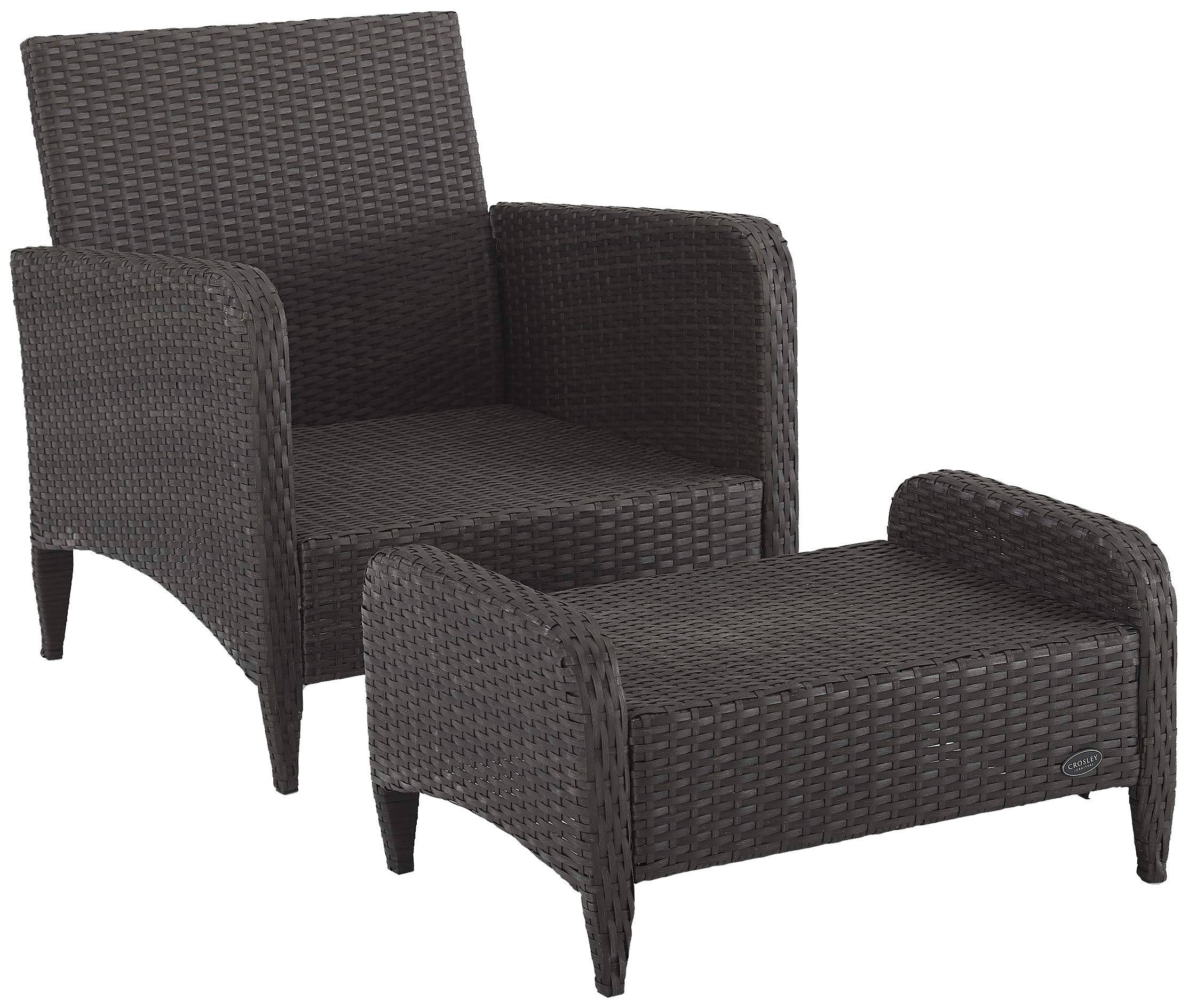 Crosley Furniture Kiawah 2-Piece Outdoor Chair Set, Wicker Patio Chairs for Conversation, Porch, Deck, Blue