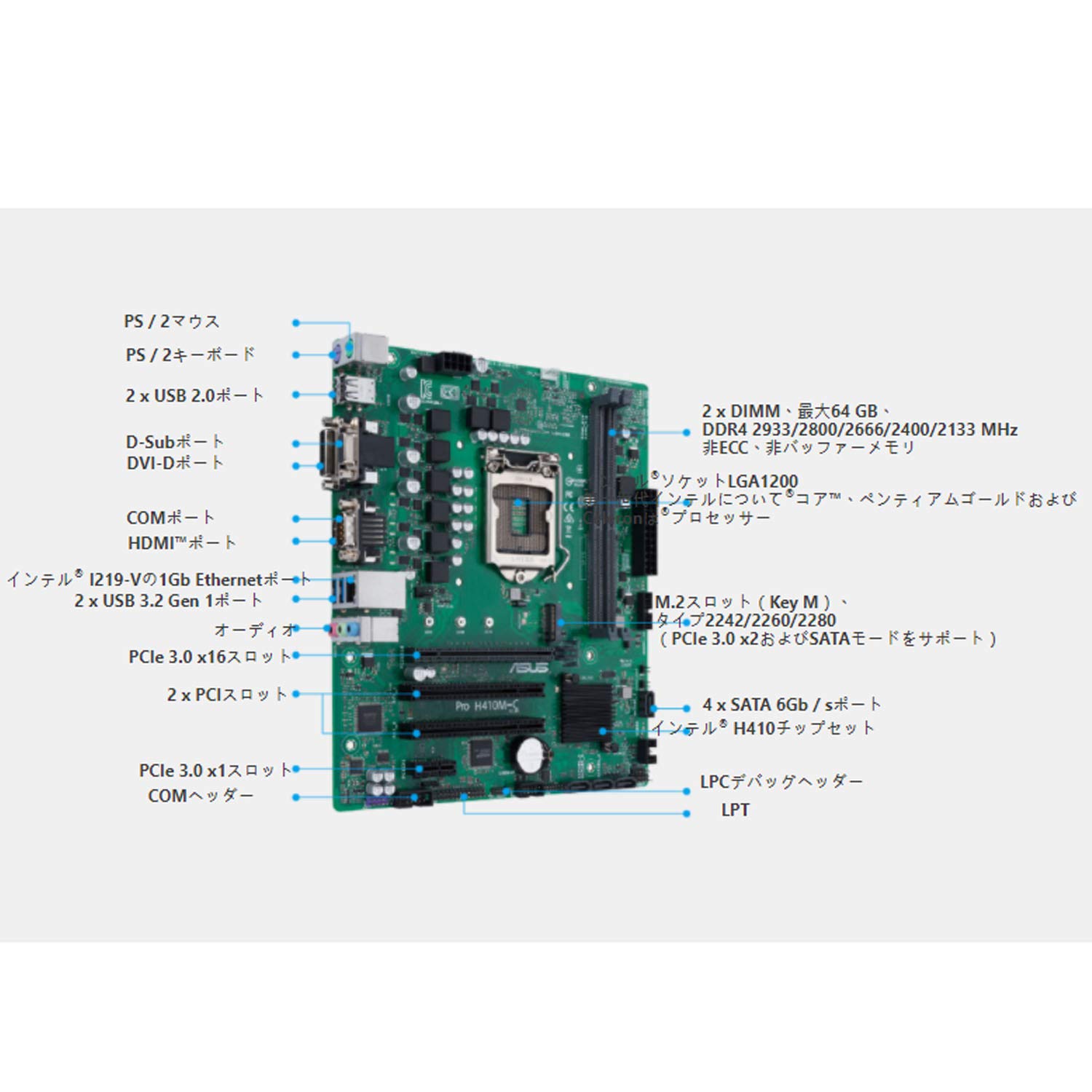 ASUS PRO H410M-C/CSM LGA1200 (IntelĀ® 10th Gen) Micro ATX Commercial Motherboard (M.2, Intel LAN, DVI, LPT, LPC debug Header, Chassis Intrusion Header and ASUS Control Center Express)