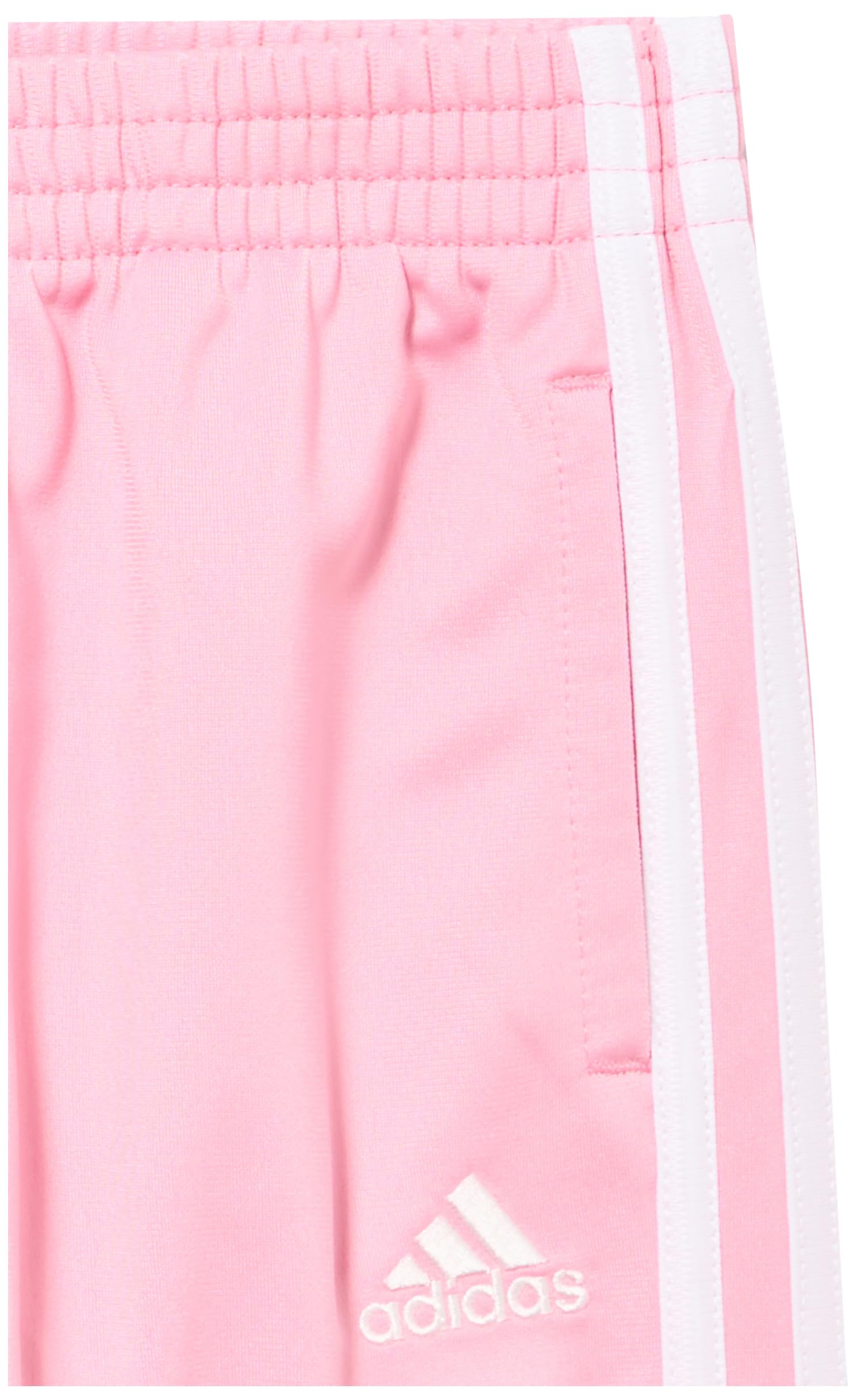 adidas Girls Zip Front Classic Tricot Jacket and Joggers Set, Onix, 18 Months
