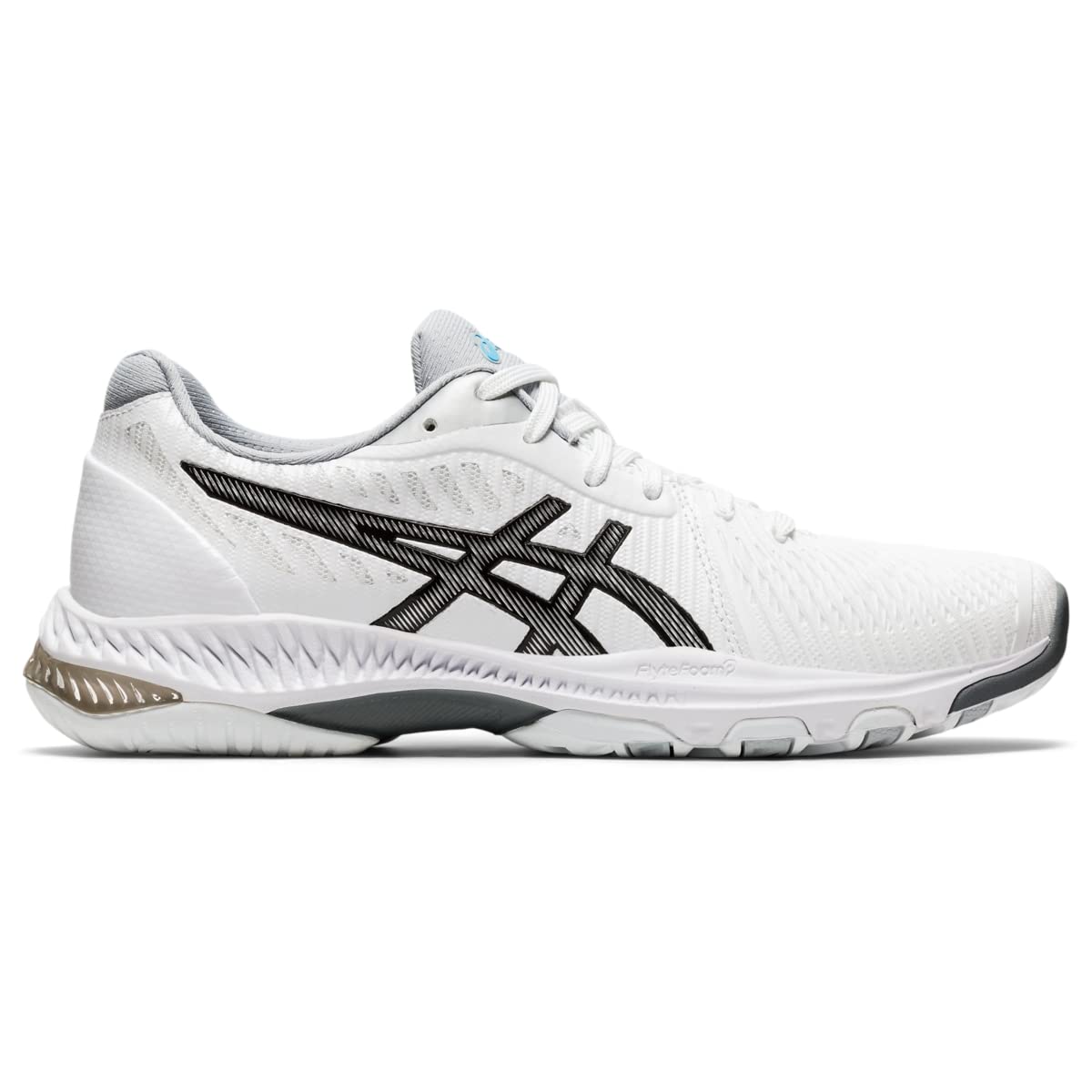 ASICS Women's NETBURNER BALLISTIC FlyteFoam 2 Volleyball Shoes, 6.5, WHITE/BLACK