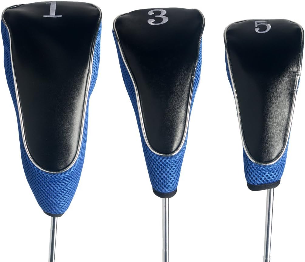 Andux Golf 460cc Driver Fairway Wood Club Head Covers Hook & Loop Set of 3