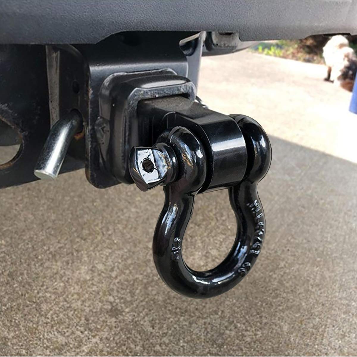 A-KARCK 2 Inch Shackle Hitch Receiver Fits 2 Inch Receiver Tube, Towing Accessories for Vehicle Recovery, Black Coating Never Rust