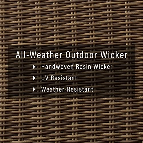 Crosley Furniture Bradenton Reclining Wicker Outdoor Chaise Lounge Chair for Patio, Deck, Backyard, Poolside, Weathered Brown with Gray Cushions