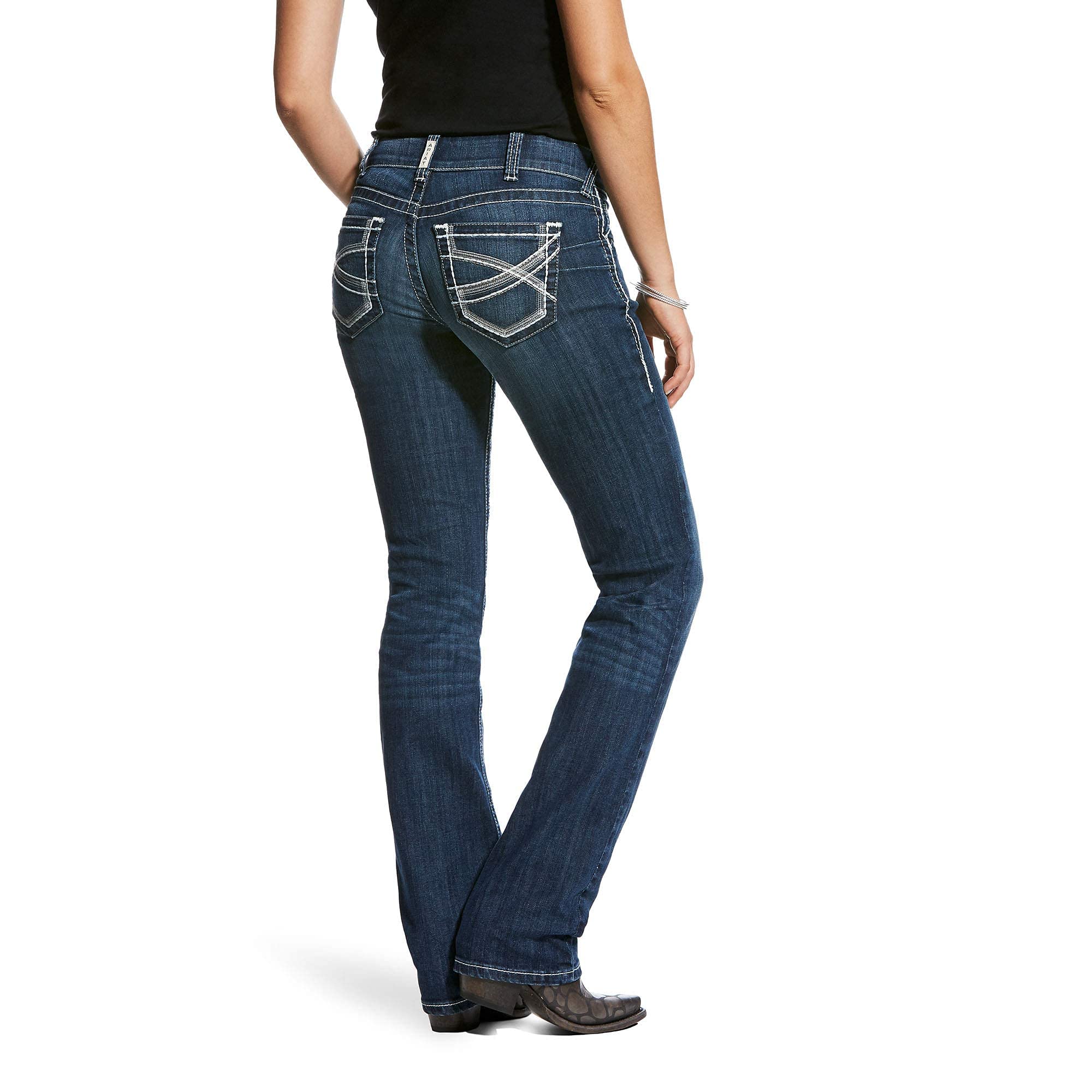 Ariat Female R.E.A.L. Mid Rise Stretch Ivy Stackable Straight Leg Jean Dresden 31