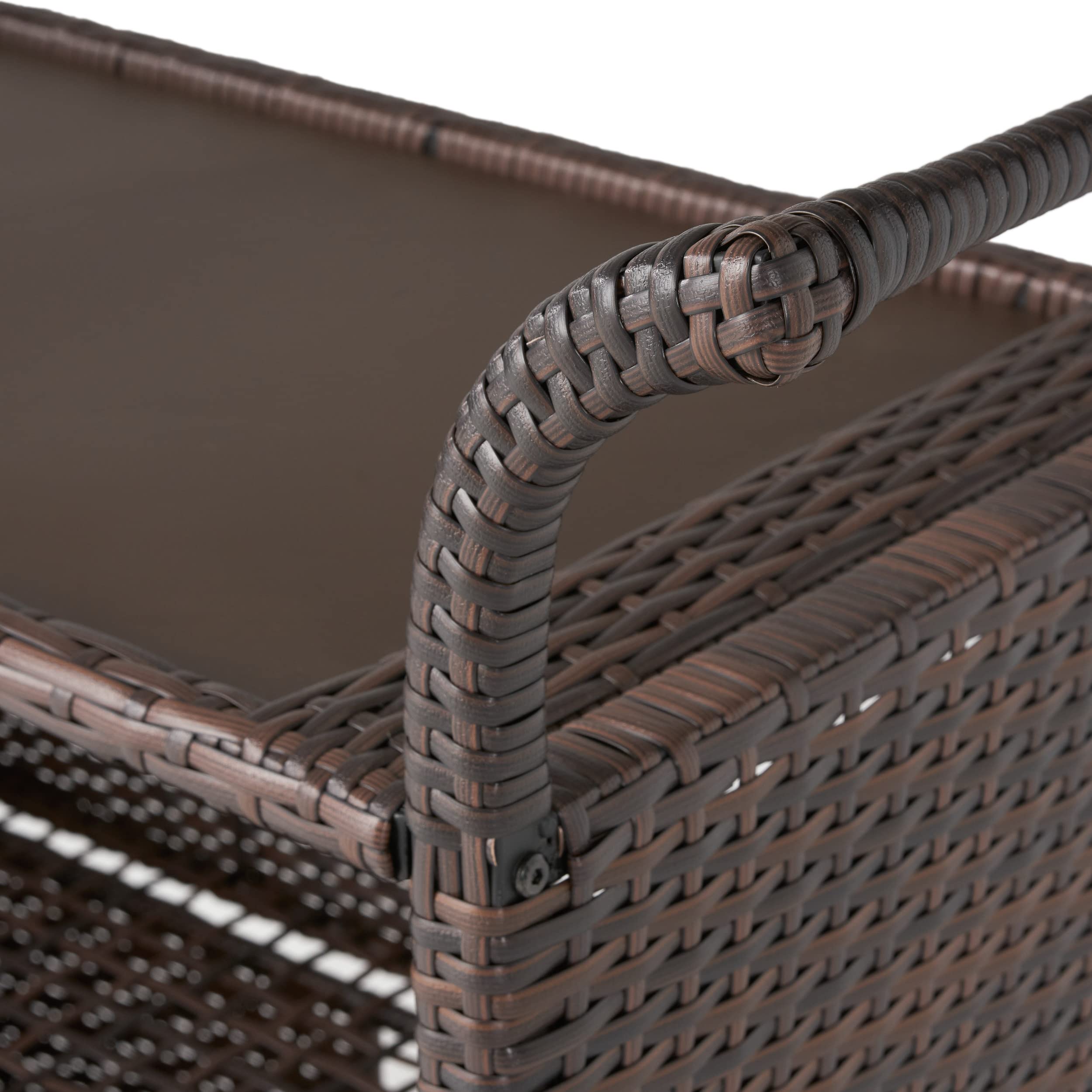 Christopher Knight Home Azriel Indoor Wicker Bar Cart, Multibrown