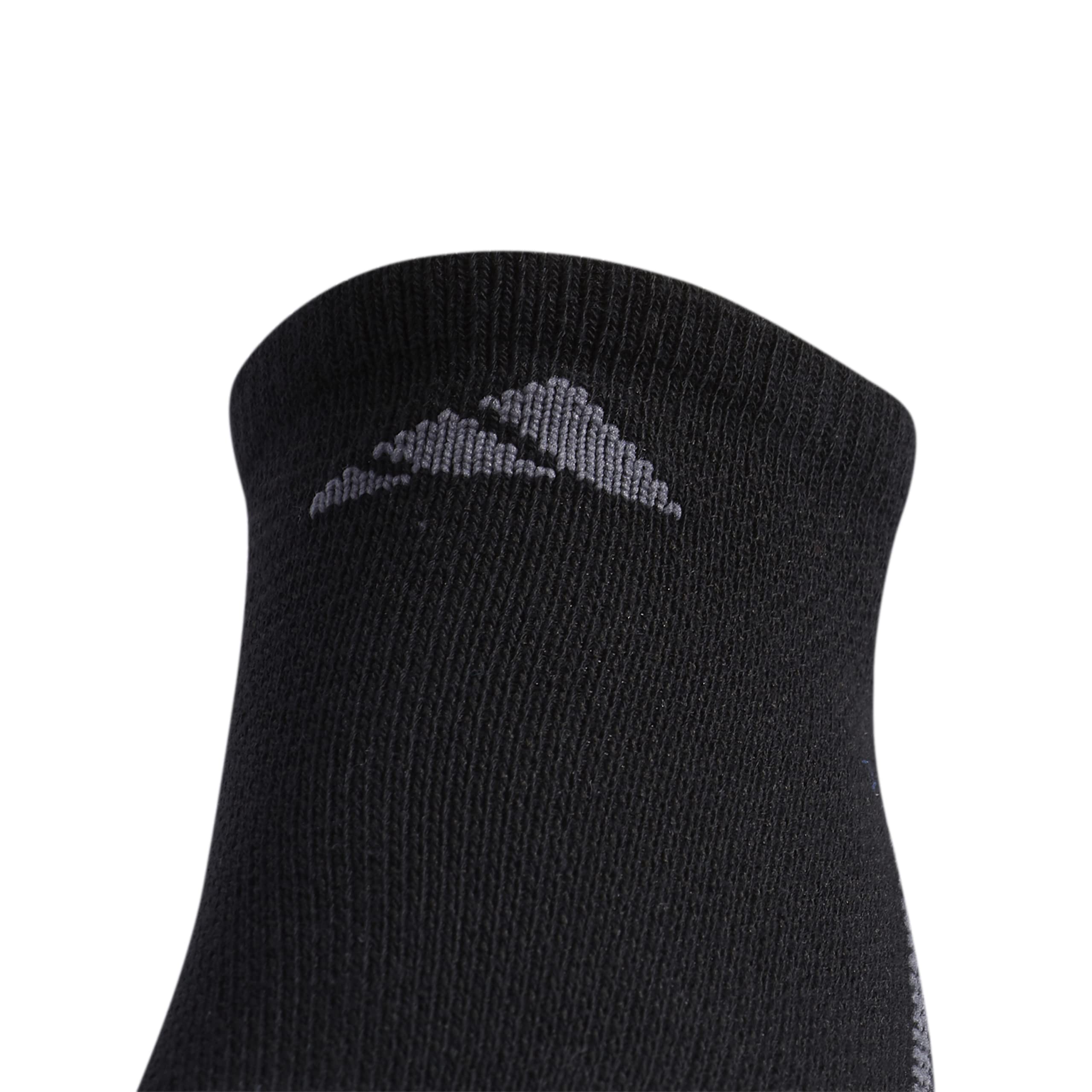 adidas Women's Superlite Stripe II 3-Pack No Show, Black/Heather Grey/White, Medium