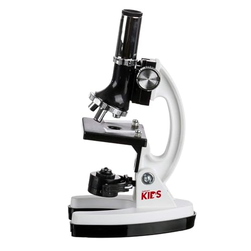 AmScope - FBA_M30-ABS-KT1-W AMSCOPE-Kids M30-ABS-KT1-W 120X-240X-300X-480X-600X-1200X 48pc Metal Arm & Base Educational Kids Biological Microscope Kit