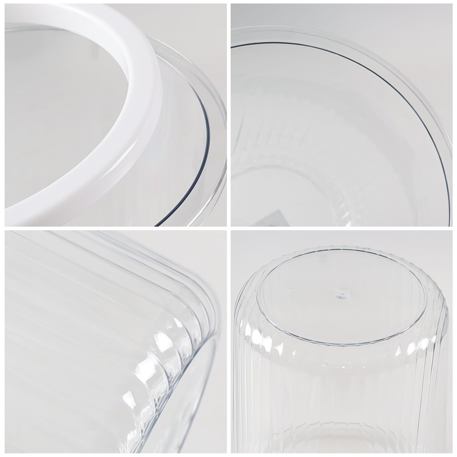 Waikhomes 4-Pack Clear Trash Can, Plastic Wastebasket 4 Gallon Round Garbage Container Bin Fits Under Desk/Sink/Cabinet