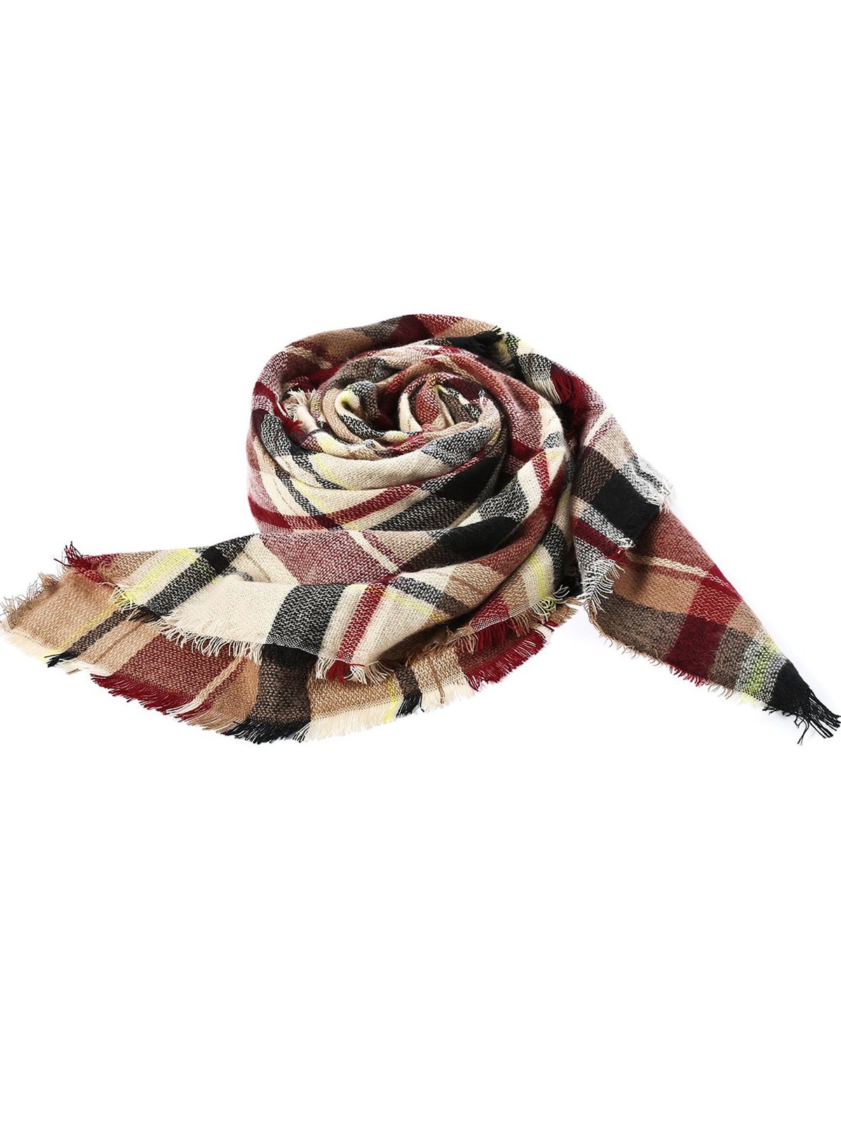 American Trends Women's Fall Winter Scarf Classic Tassel Plaid Scarf Warm Soft Chunky Large Blanket Wrap Shawl Scarves Pink Scarf