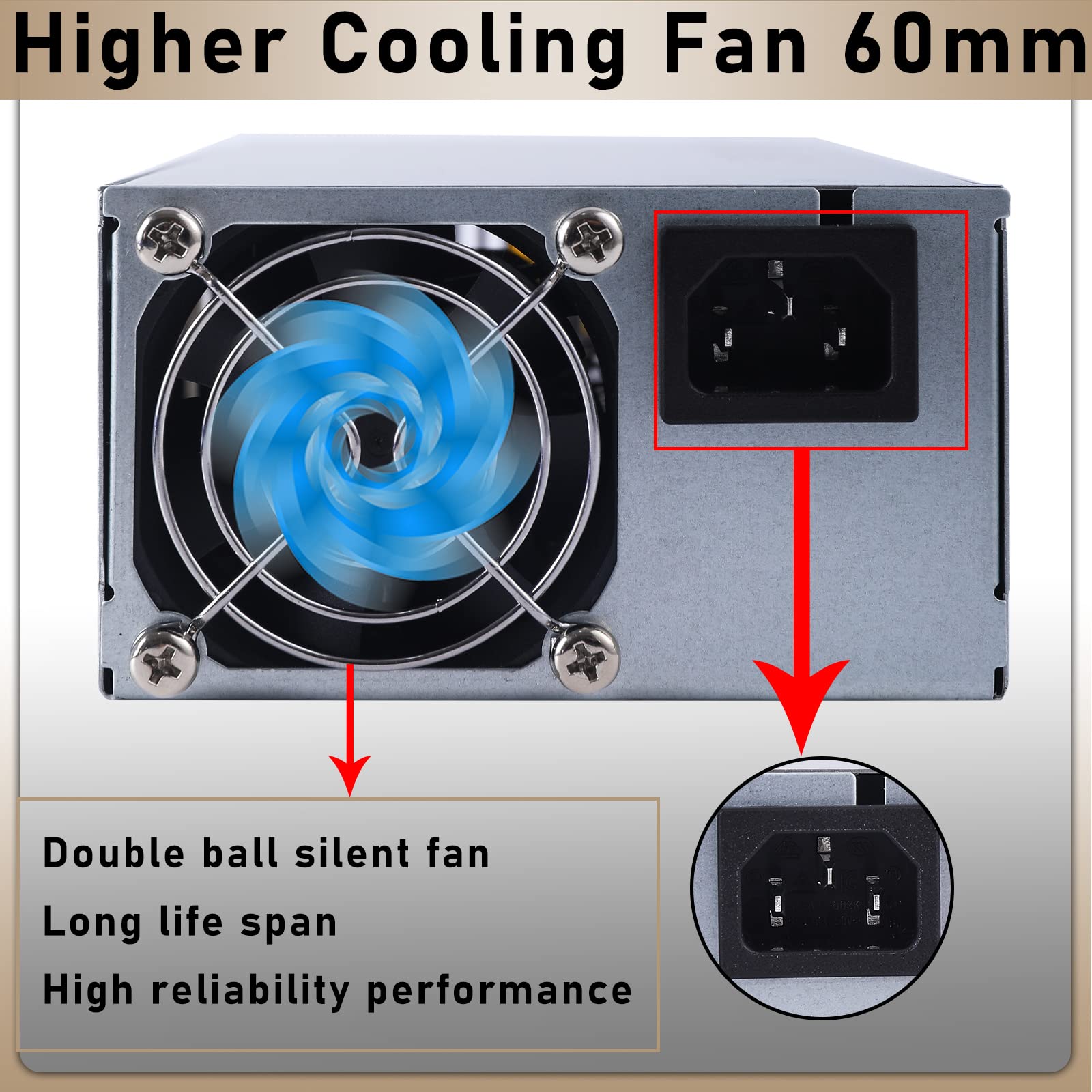 Apw7 1800W Asic Miner Power Supply 110V 264V 6-pin Connector Mining PSU for Antminer Bitmain Bitcoin Miner S9 or L3