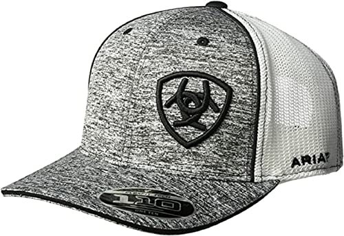 ARIAT Men's White Heather Offset Logo Cap, One Size