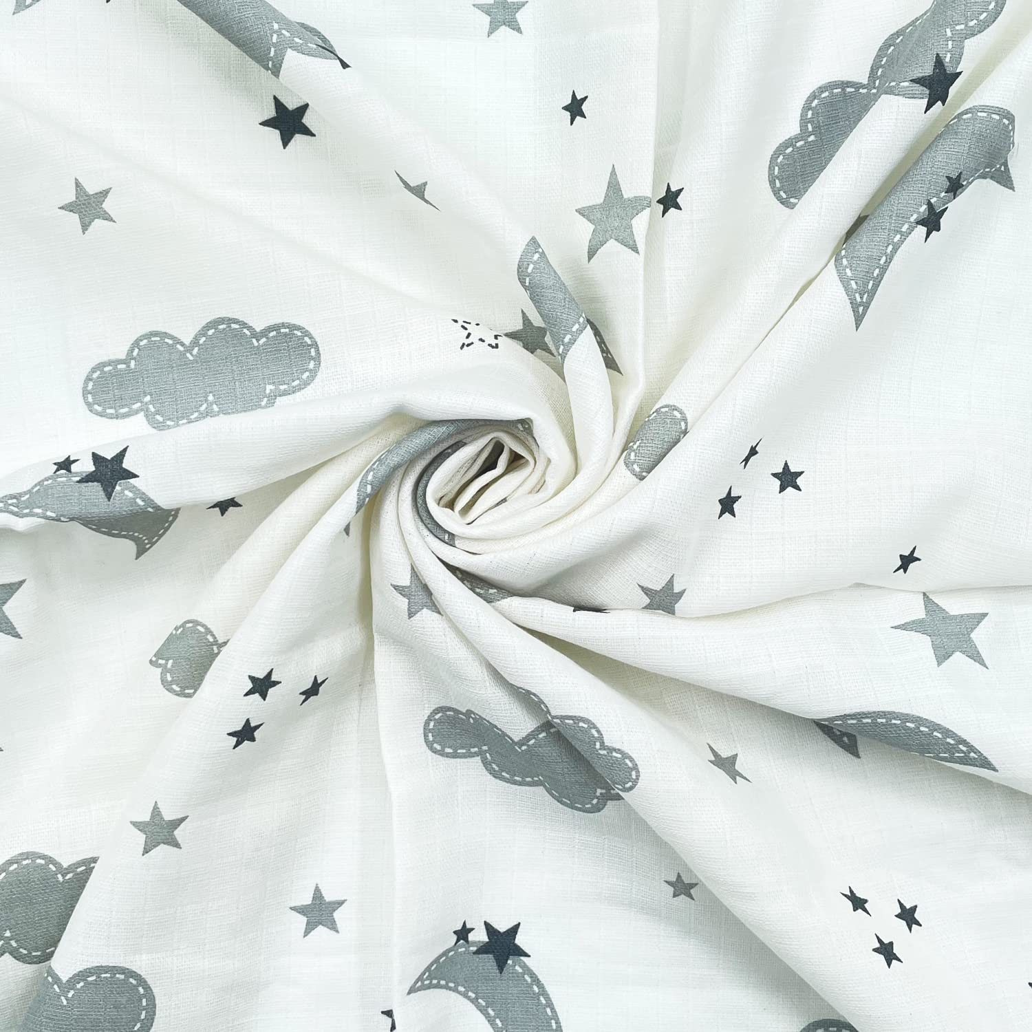 Barida Soft Muslin Swaddle Blankets, Infant Wearable Swaddling Set Skin Friendly Lightweight Ideal Gift Extra Large Wrap (Stars)