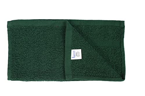 Linteum Textile Face Towel Set, 12x12 Inch, 100% Soft Cotton, 16 Single Ring Spun Washcloths, Absorbent & Durable Face Towel for Household, Spa, Gym and Hotels - 12 Pack (Hunter Green)