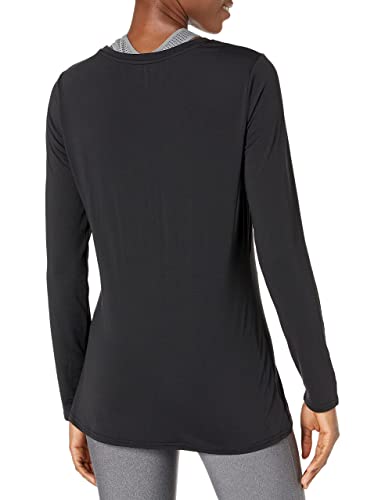 Amazon Essentials Women's Tech Stretch Long-Sleeve T-Shirt (Available in Plus Size), Black, Medium