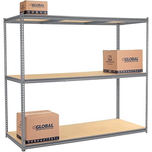 Global Industrial High Capacity Starter Rack 96x48x963 Levels Wood Deck 800lb Per Shelf GRY