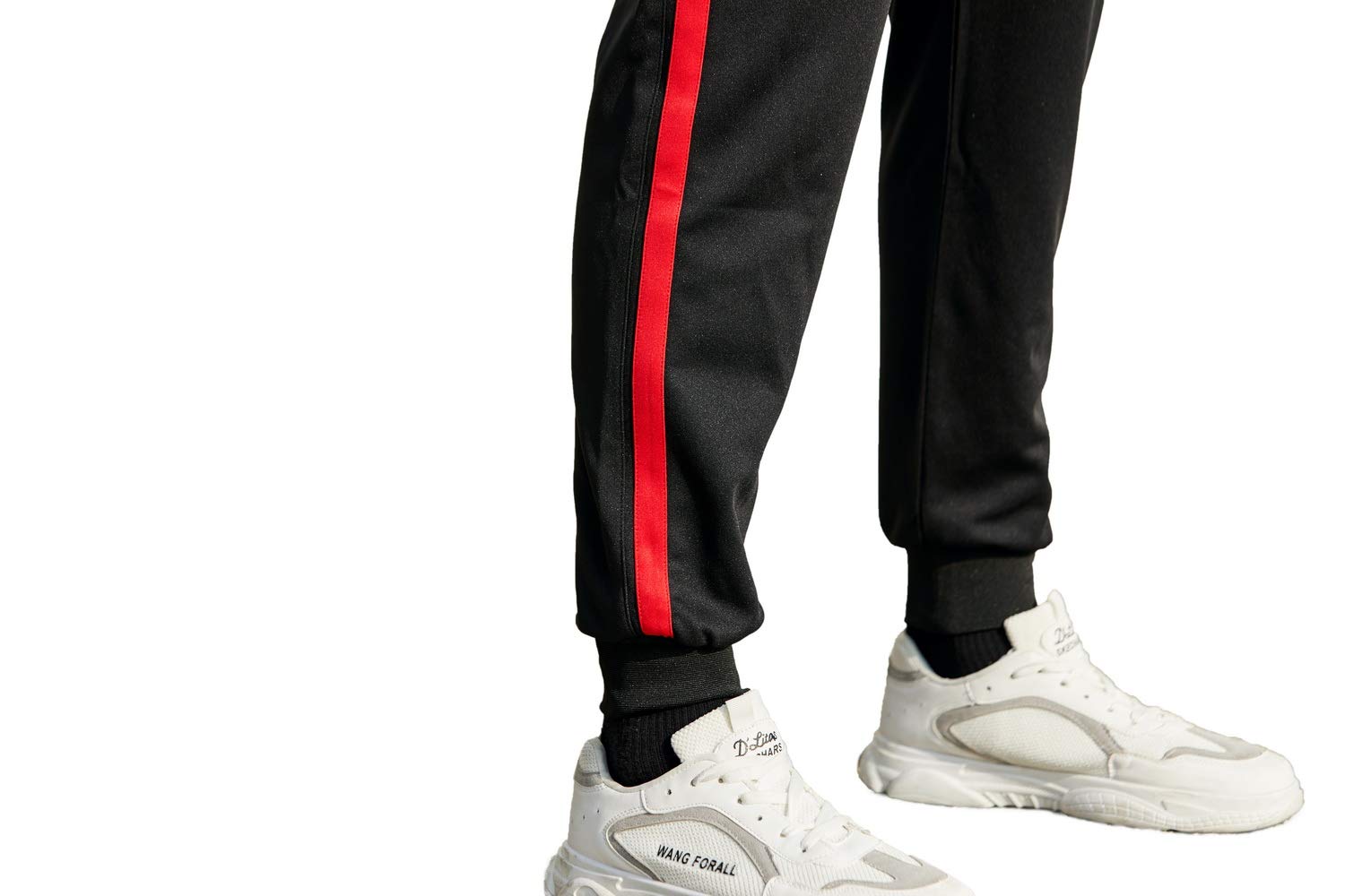 Allviper Activewear Full Zip 2 Pieces Tracksuit Set for Men Black and Red