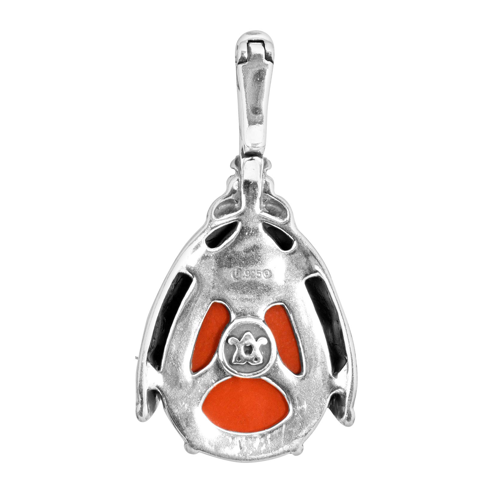 American West Sterling Red Jasper Ladybug Pendant Enhancer