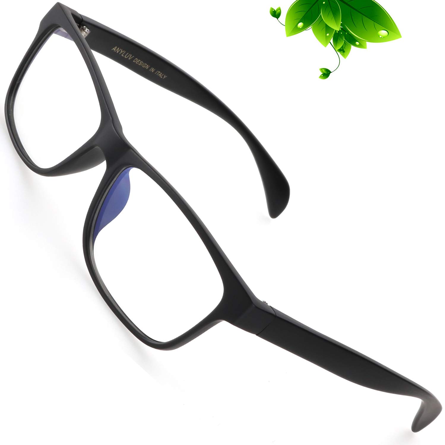 ANYLUV Blue Light Blocking Glasses for men women 2pack Classic Rectangle Blue Light Glasses Lightweight Eyeglasses Frame Filter Blue Ray