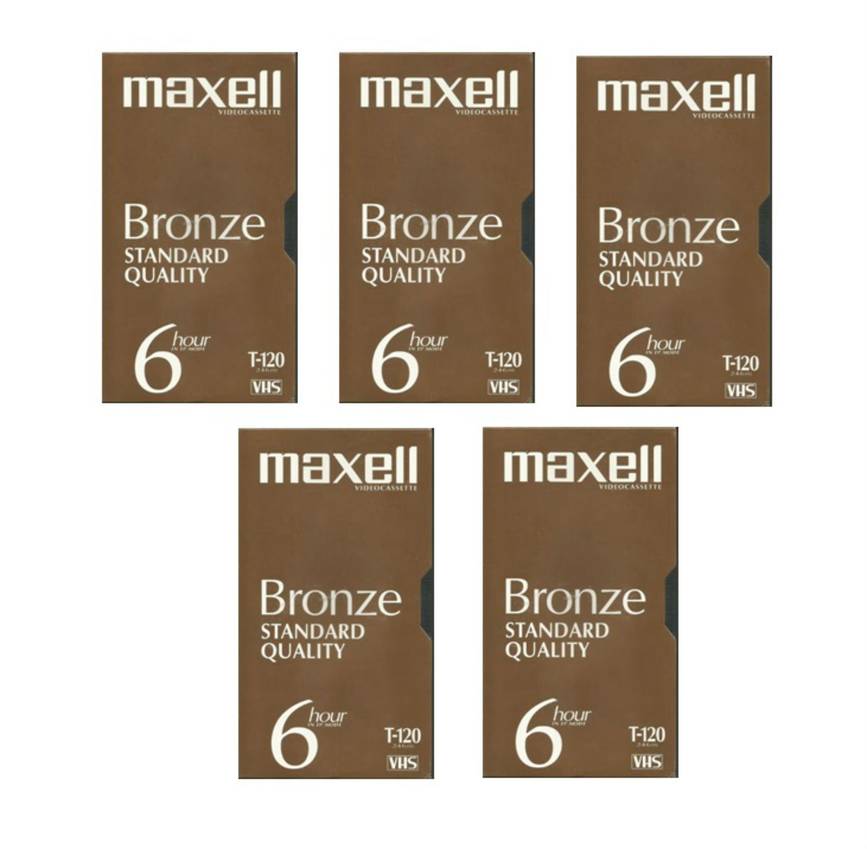 Maxell VHS Blank 5-Pack Bronze Standard Quality T-120