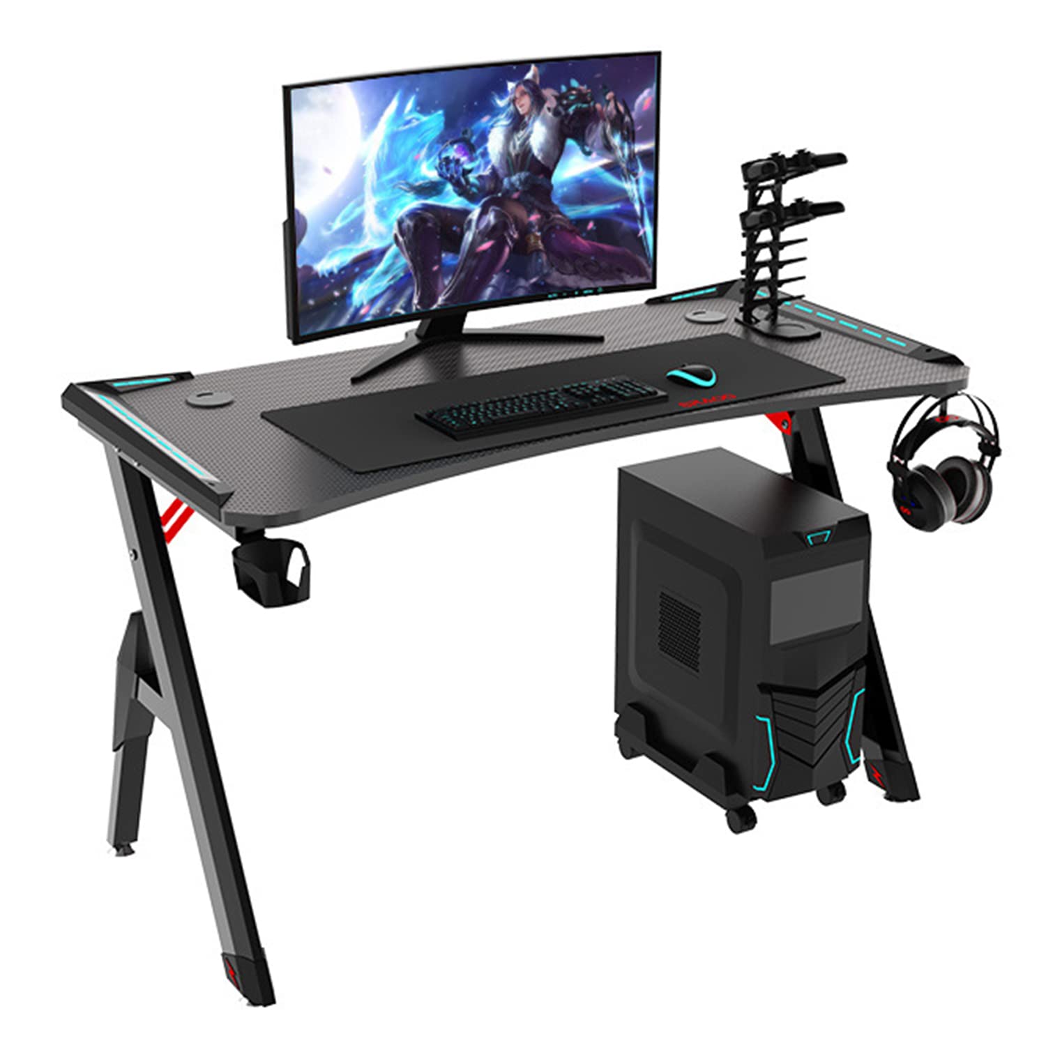 Asltoy Mobile Computer Tower Stand with Wheels, Mobile Desktop Tower Stand,CPU Holder Stand,PC Stand,CPU Holder Under Desk Computer Mainframe Bracket, Adjustable PC Holder Cart (Black)