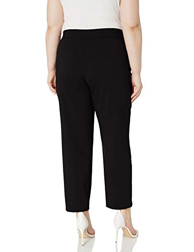 Alfred Dunner Petite Womens PetiteClassic Allure Fit Proportioned Pant with Elastic Comfort Waistband, Black, 8P