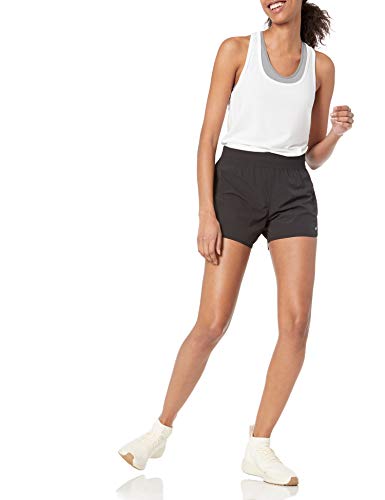 Amazon Essentials Women's 4" Stretch Woven Running Short, Black, Medium