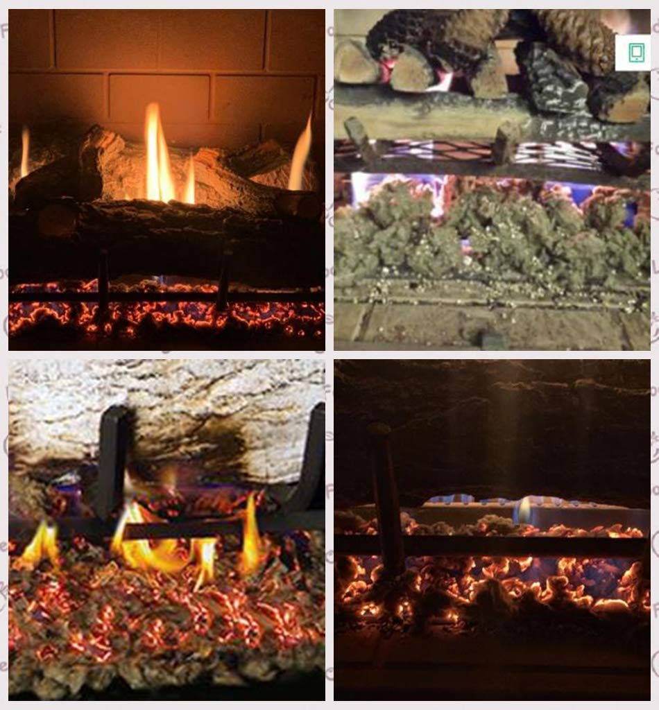 Glowing Embers Rock Wool Mixed with Vermiculite for Vented Gas Log Sets, Inserts,Fireplaces, Fire-Pit and Stoves, 12oz
