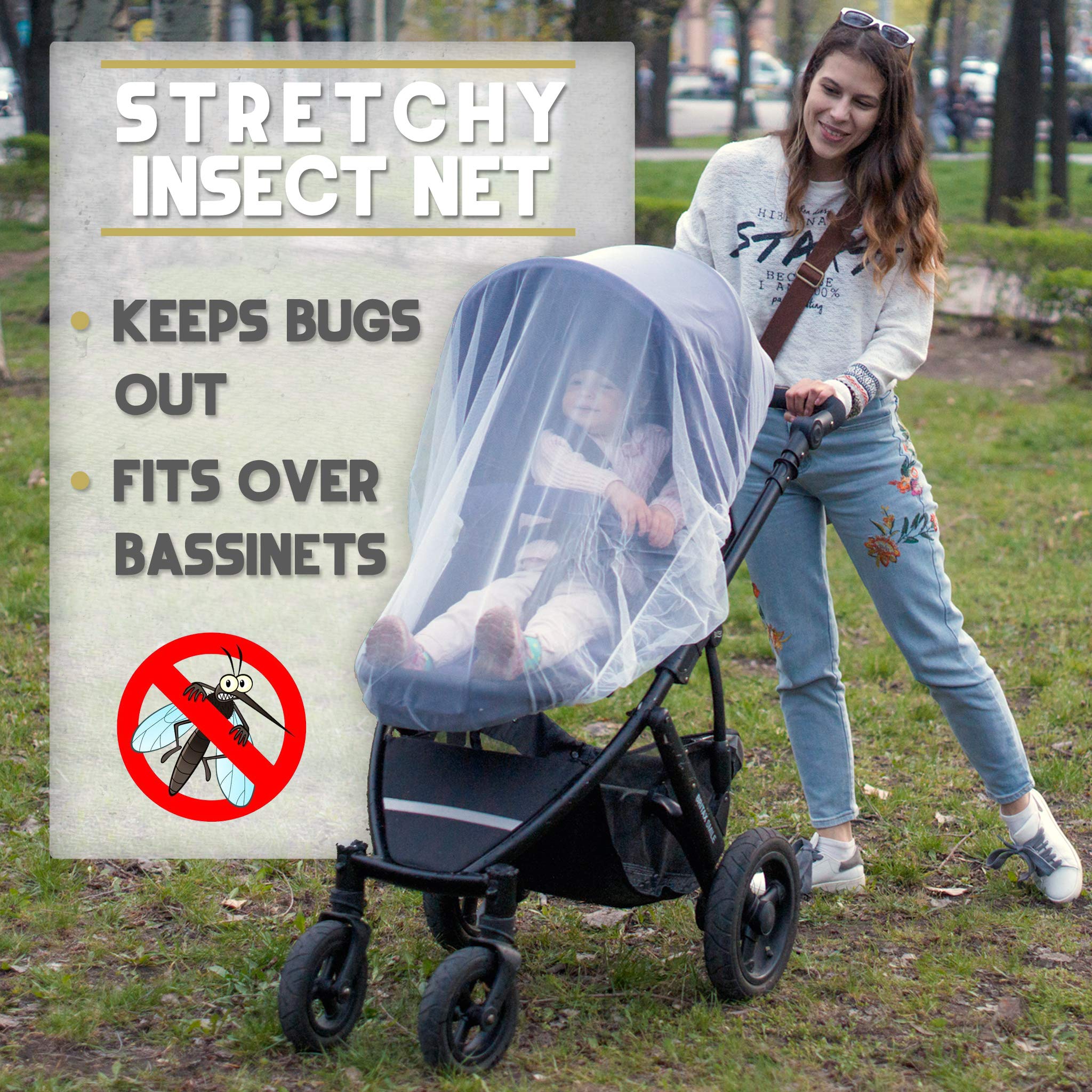 Anchor Life Stroller Rain Cover with Mosquito Net - Protects Babies from Sun, Wind, Rain, Snow, Dust - Breathable Bug Shield with Ventilation Lids