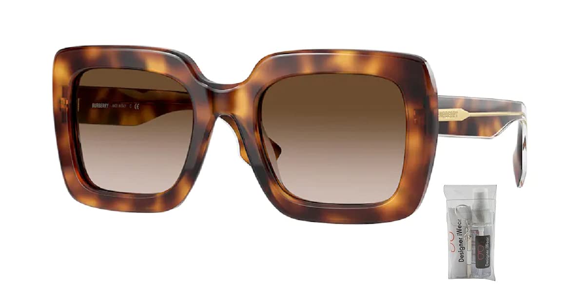 BE4284 390313 52MM Dark Havana/Brown Gradient Square Sunglasses for Women + BUNDLE with Designer iWear Eyewear Kit