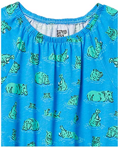 Amazon Essentials Girls' Knit Short-Sleeve Rompers (Previously Spotted Zebra), Pack of 2, Purple/Blue, X-Small