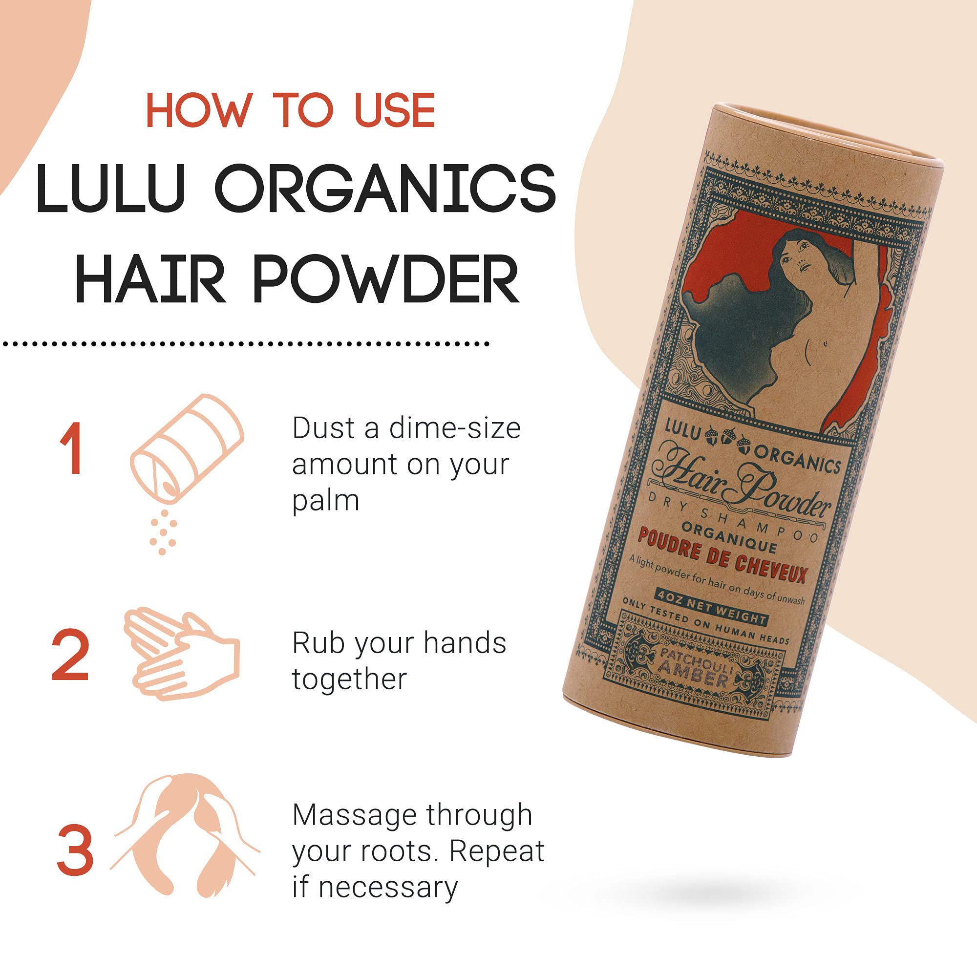 Lulu Organics Patchouli & Amber Hair Powder/Dry Shampoo - 4 oz