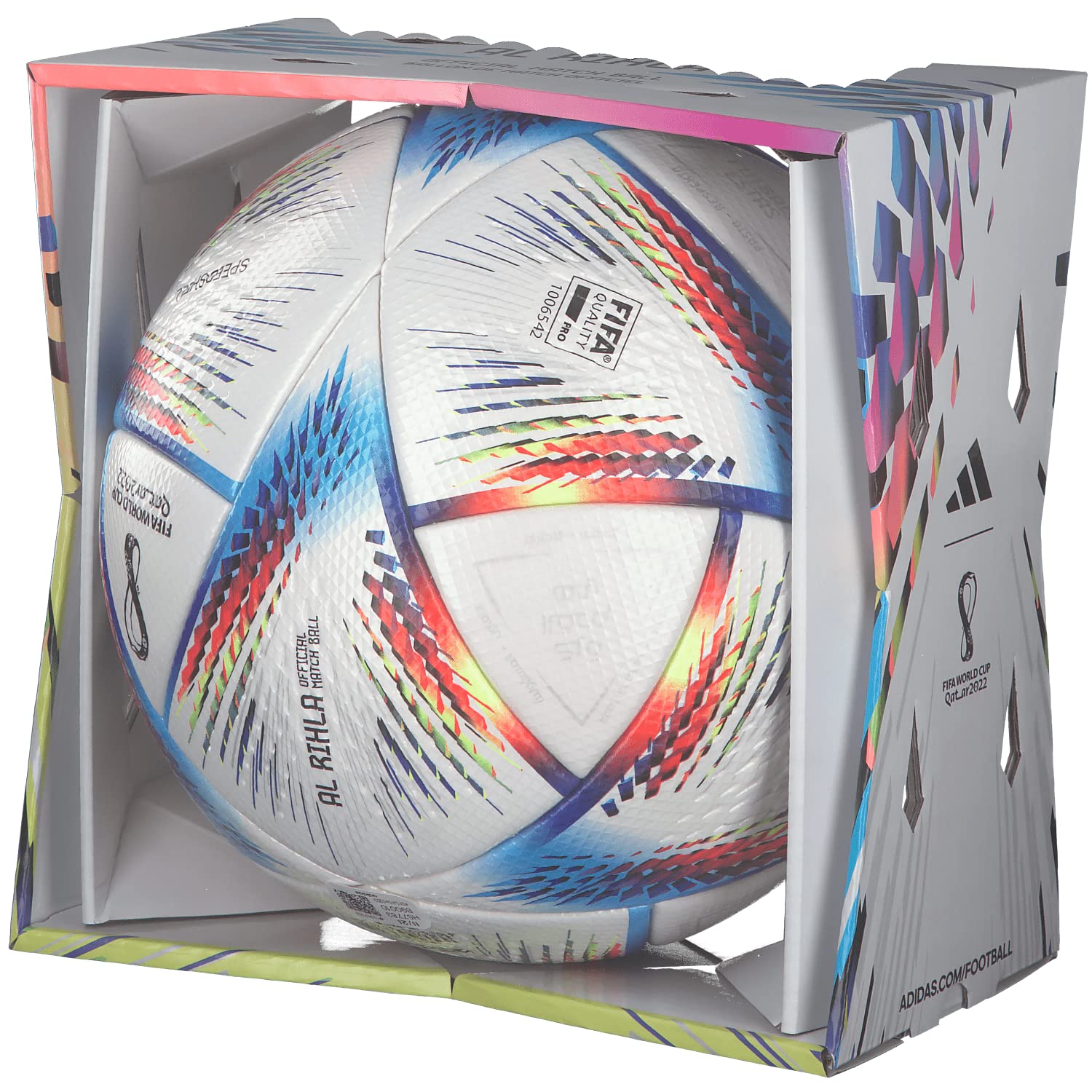 Adidas H57783 Rihla Pro Recreational Soccer Ball Unisex White / Pantone 5