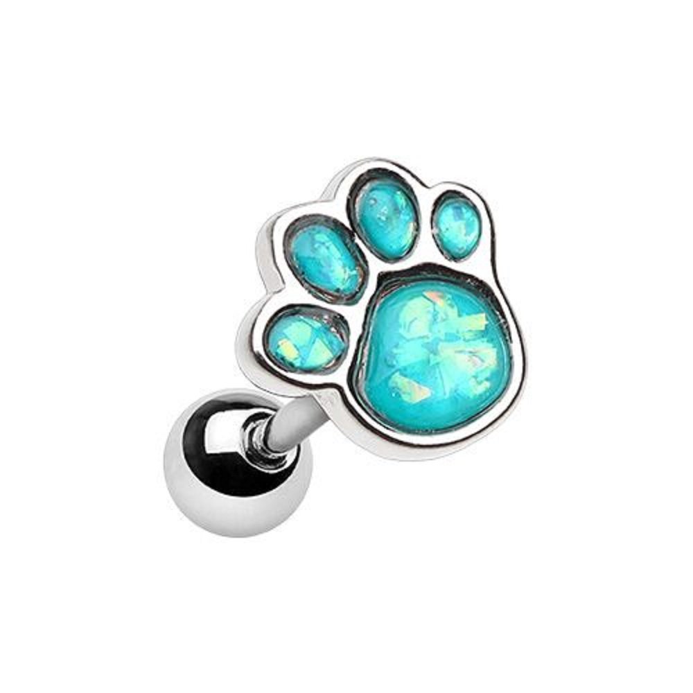 Animal Lover Opal Paw Print WildKlass Cartilage Tragus Earring