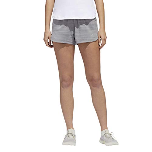 adidas Women's Pacer 3-Stripes Woven Short Medium Gray Heather/Black Medium