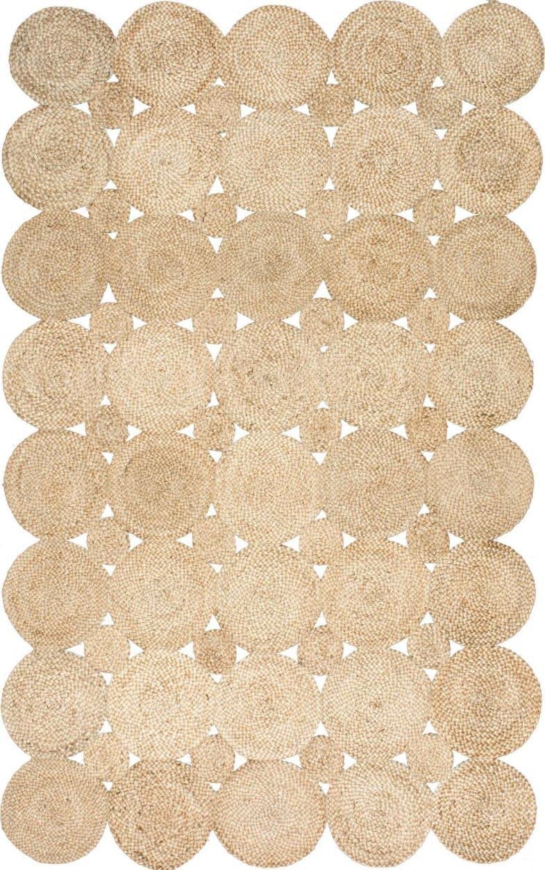 Arise Export Braided Rugs, Decorative Pattern Area Rug, Stain Resistant Natural Beige Floor, Entrance Farm House Rug, Natural Beige (2'X3' Feet)