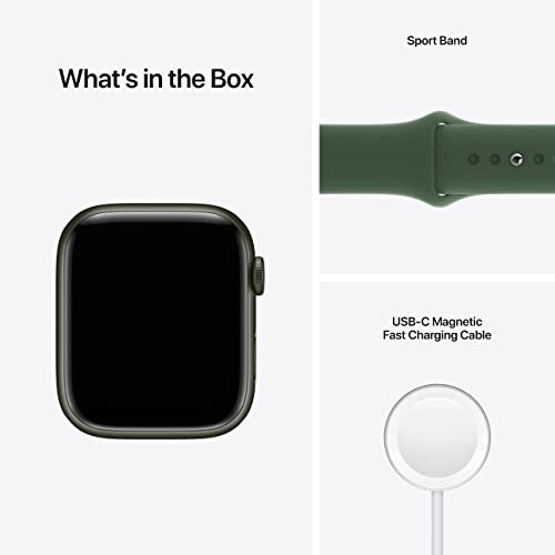 Apple Watch Series 7 (GPS + Cellular, 45MM) - Green Aluminum Case with Clover Sport Band (Renewed Premium)