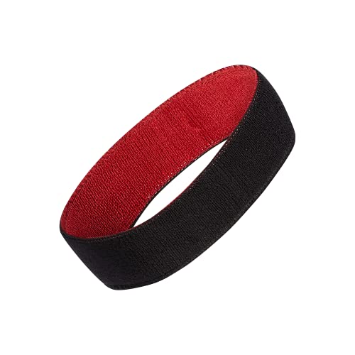 adidas Interval Reversible Terricloth Elastic Headband, Black/Team Power Red, One Size