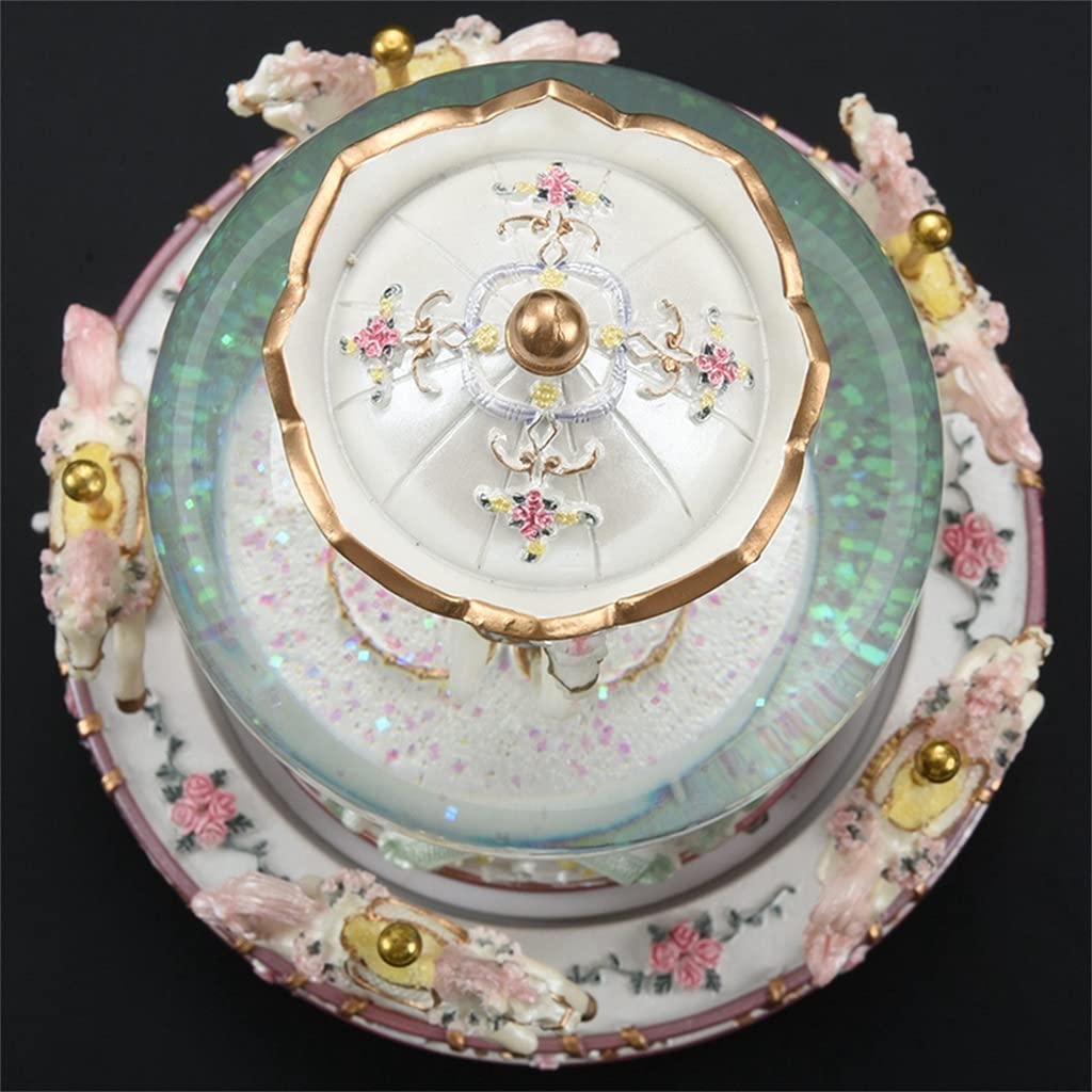 BBSJ Rotate Music Box, Dollhouse Toy with Castle in The Sky Tune for Birthday Gift