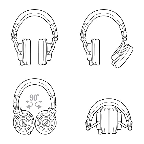 Audio-Technica ATH-M40x Professional Monitor Headphones + Headphone Case + 1/4 inch TRS Cable + Cleaning Cloth