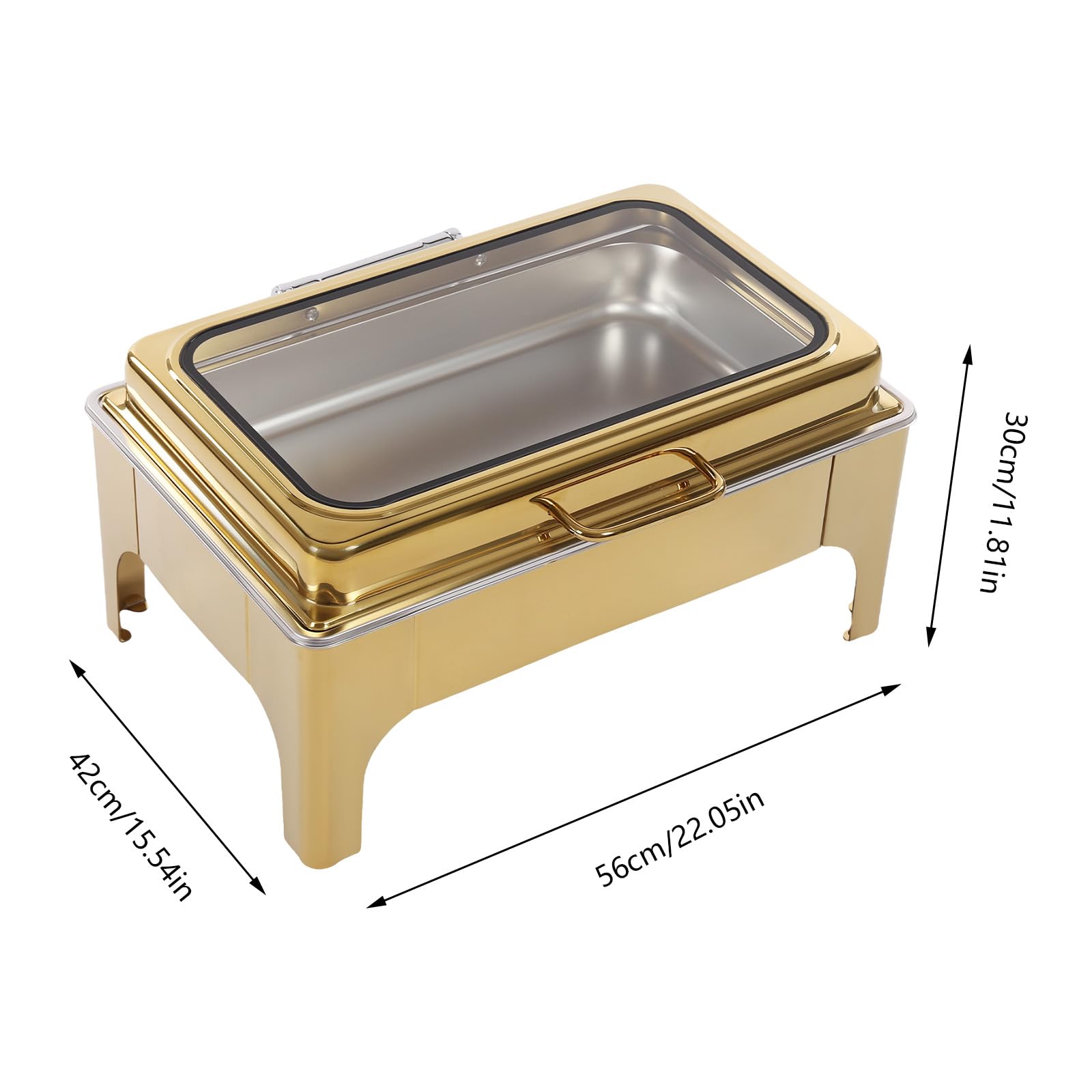 Chafing Dishes for Buffet, 10.5QT Rectangular Stainless Steel Chafing Dish Buffet Set with Glass Lid, Chafers and Buffet Warmers Sets for Catering Events Parties Weddings Dinners
