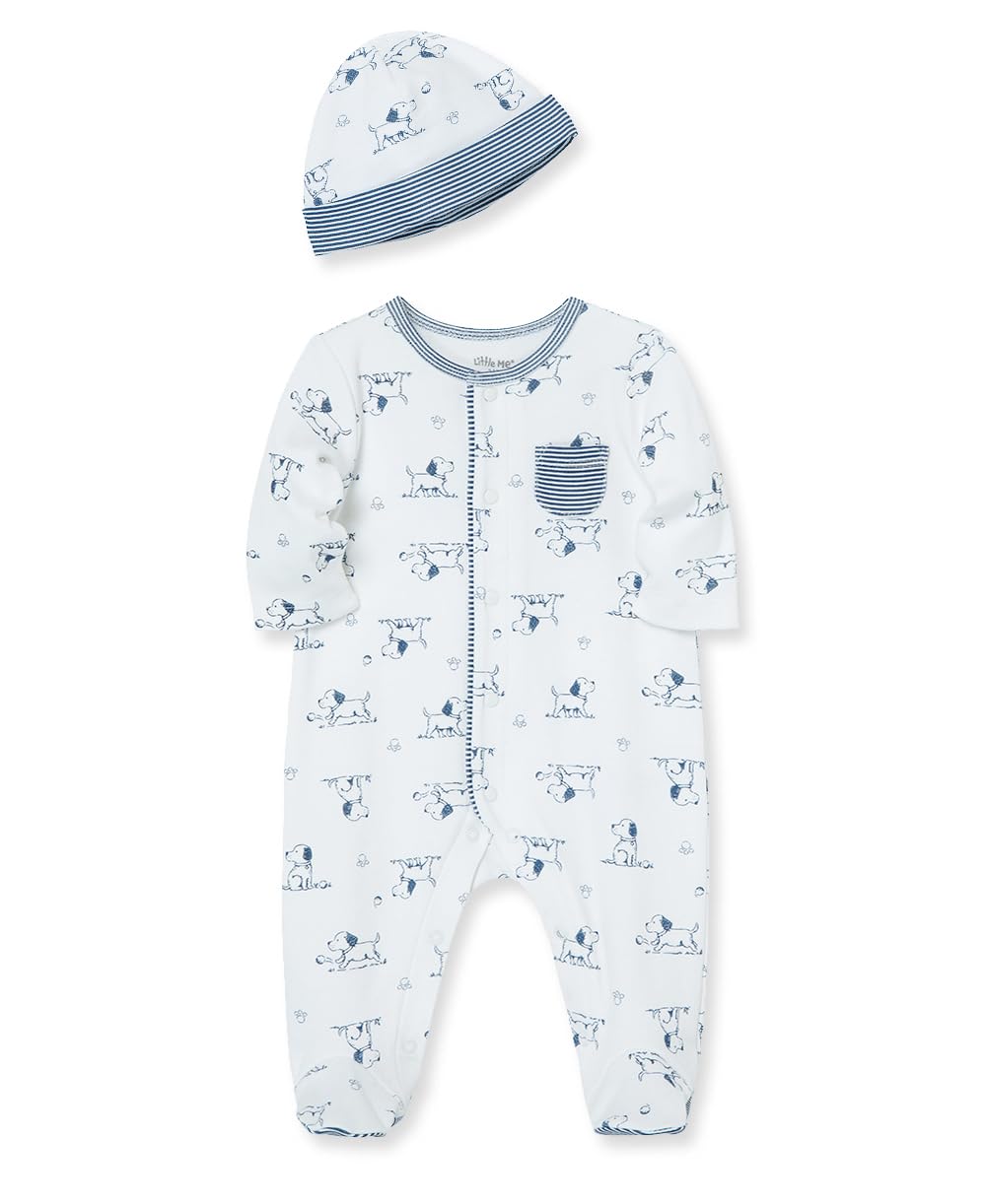 Little Me Baby Toile Footie with Hat, Puppy, Preemie